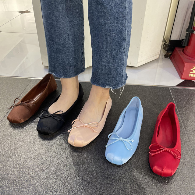 Koike in Seoul 2024 Dongdaemun Spring Retro Satin Single Shoes Round ...