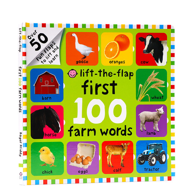 Imported English original genuine farm animal flip book First 100 Farm ...