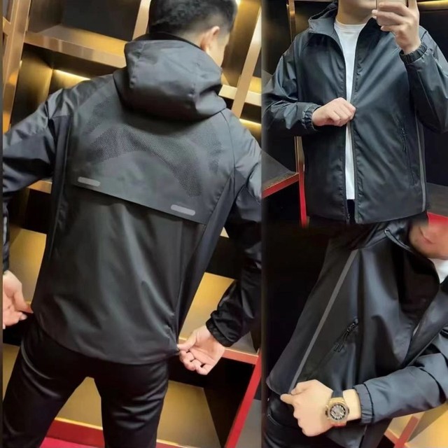 Spring and autumn new outdoor jacket hooded jackets men's light luxury ...