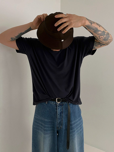 MRCYC lazy style drooping short-sleeved T-shirt for men in summer loose ...