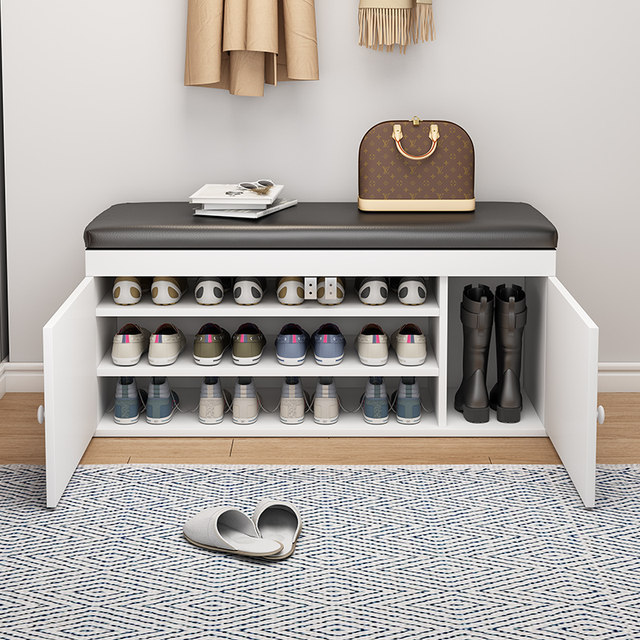 Shoe-changing stool, shoe cabinet, home entrance seatable soft bag shoe ...