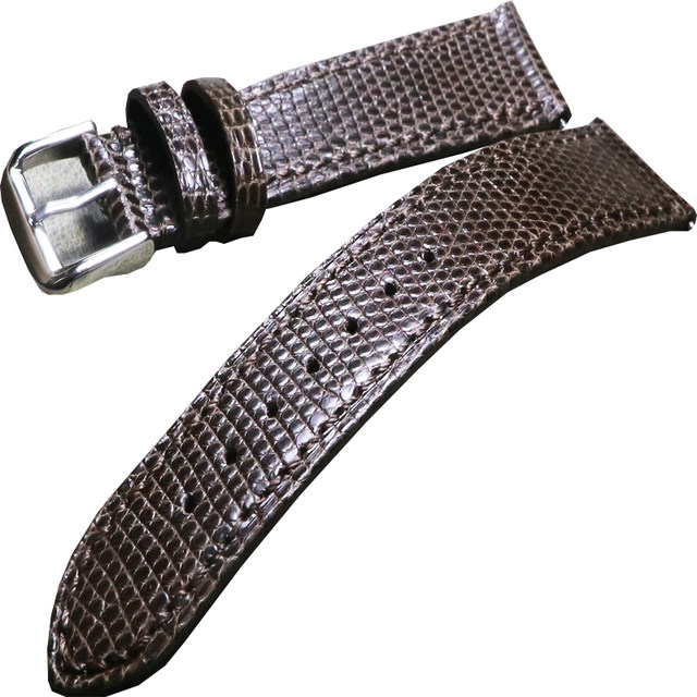 Thin close-fitting lizard leather strap 18mm19mm20mm21mm22mm black ...