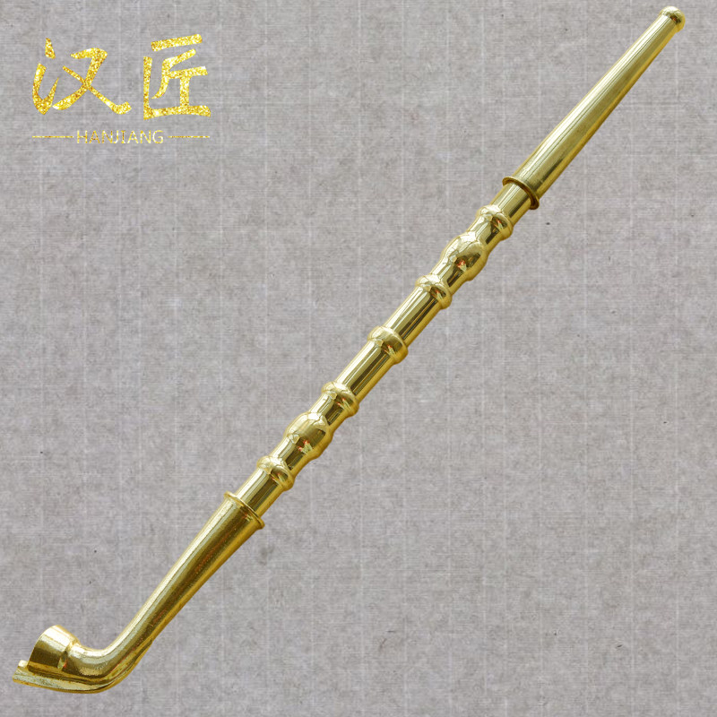 Han Craftsman Brass Tobacco Pipe Set with Detachable Rod