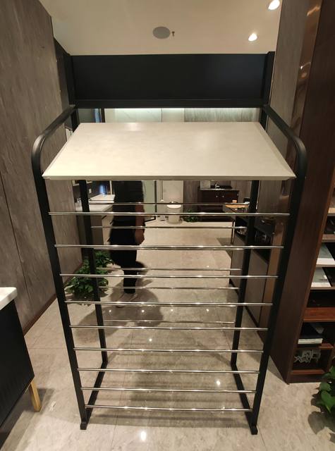 Mobile wheeled aluminum gusset 300*300 integrated ceiling display rack ...