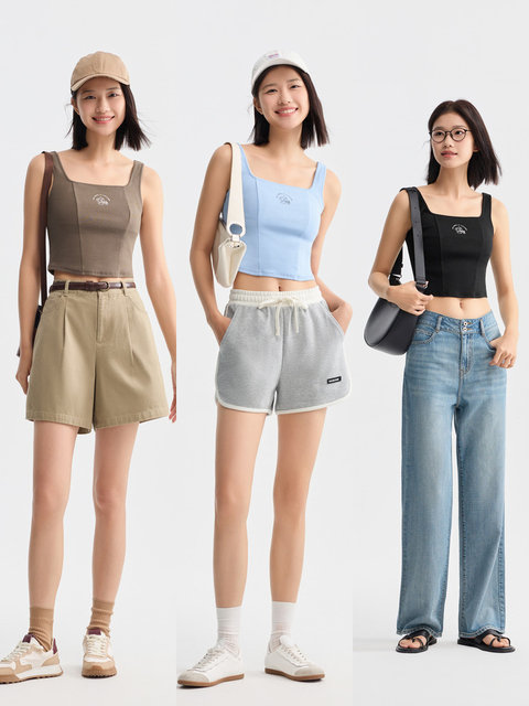 Senmaro Little Black Vest Female Short Female Printing cute 2024 summer ...