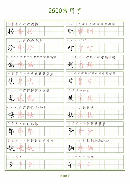 Electronic characters commonly used 2500 high -frequency Chinese ...