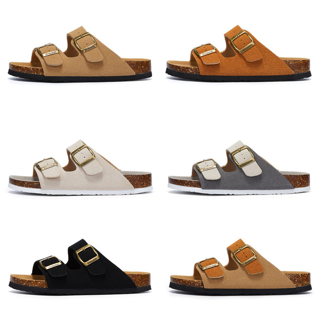 McBulun spring and summer retro lazy flat -bottomed frosted leather ...
