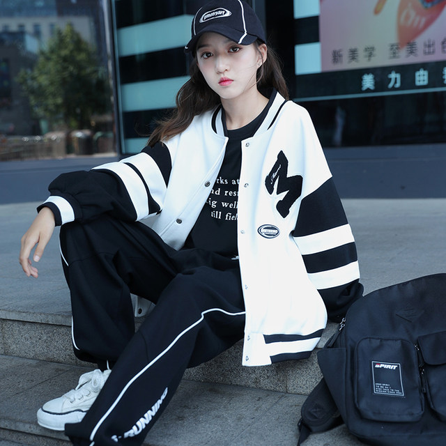 Girls Baseball Uniform Set 2024 Autumn and Winter New Fashionable ...
