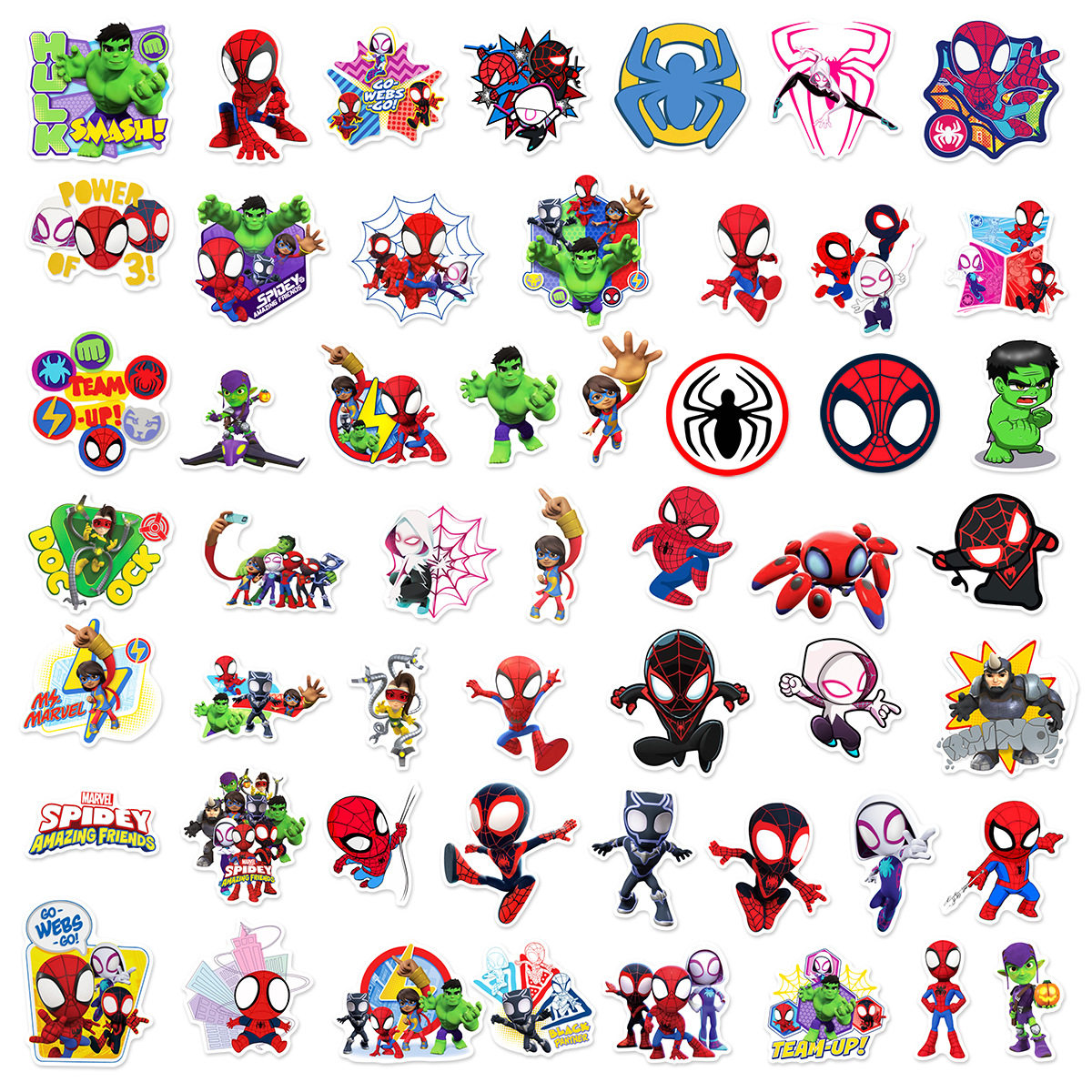50 Cartoon Marvel Spider-Man Cute Stickers Laptop Scooter Guitar ...