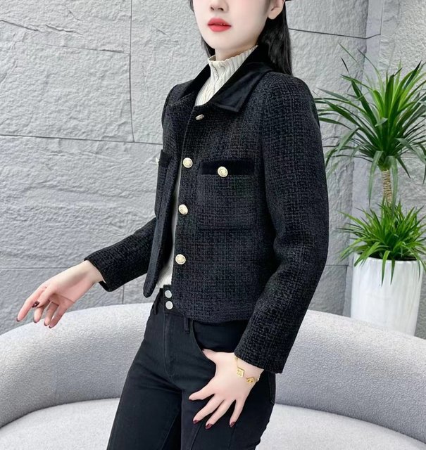 Red small fragrant style short coat for women 2024 autumn and winter ...