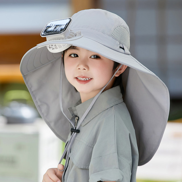 Children's solar fan hat air conditioner sun protection UV protection ...