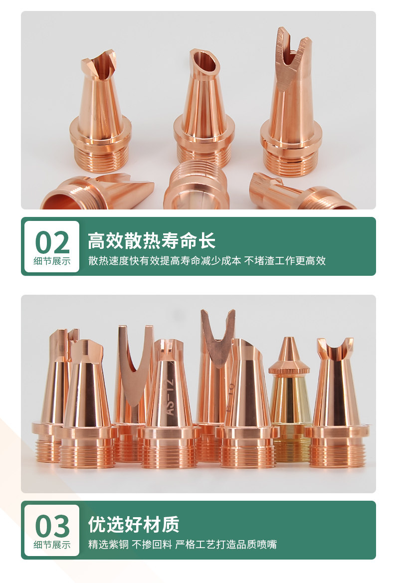 Laser welding copper nozzle - Type a (1 nozzle without wire feeding) 6 ...