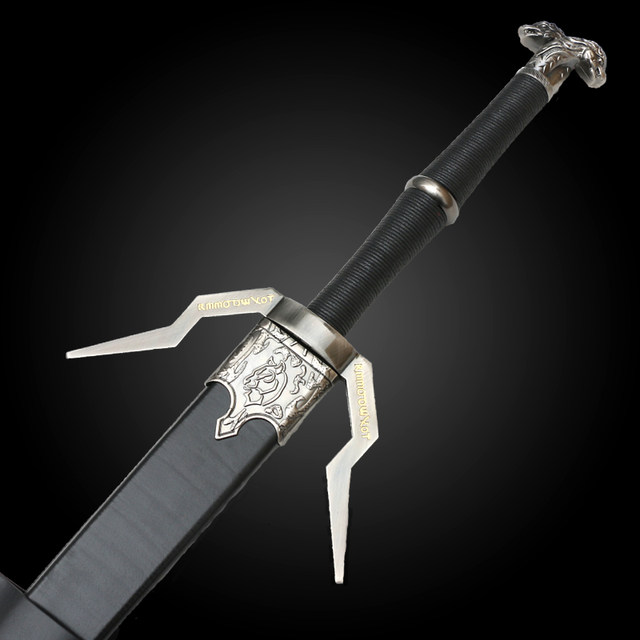 The Witcher 3 Wild Hunt White Wolf Steel Sword Demon Hunter Geralt ...