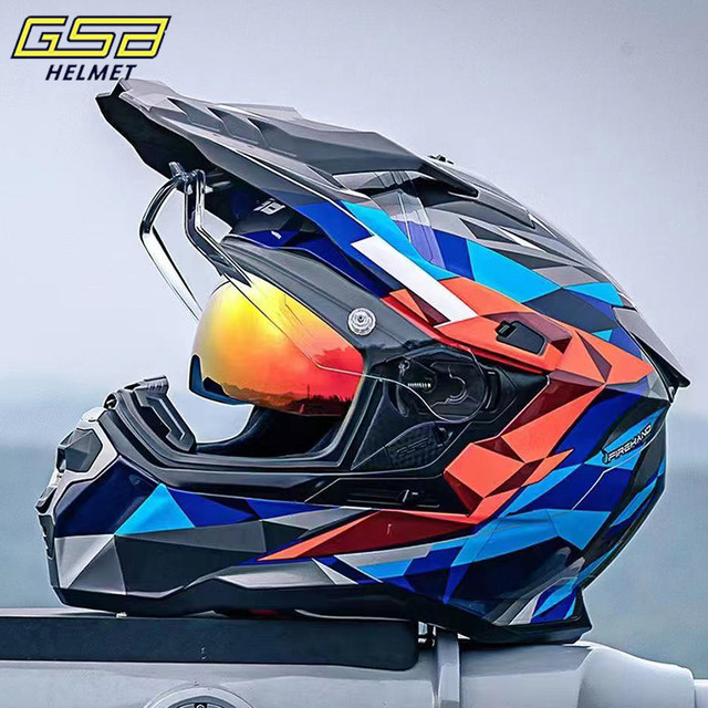 GSB rally helmet men's and women's double lens summer motorcycle full helmet locomotive rally ...
