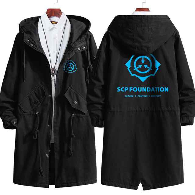 SCP foundation long coat anime windbreaker jacket men and women spring ...