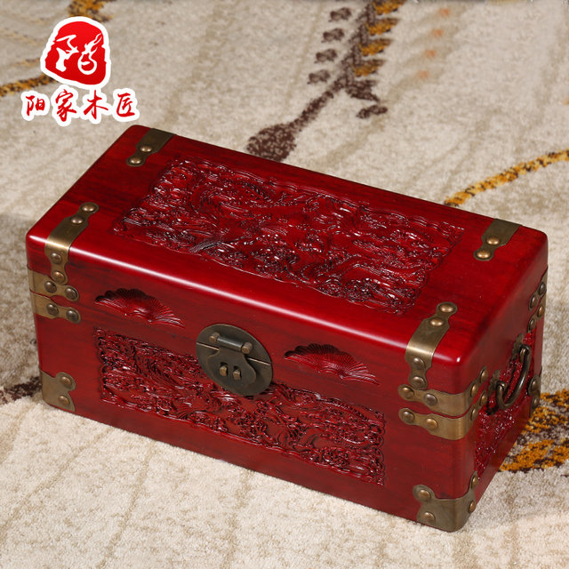 Camphor wood box wedding box antique carved insect-proof dowry box ...
