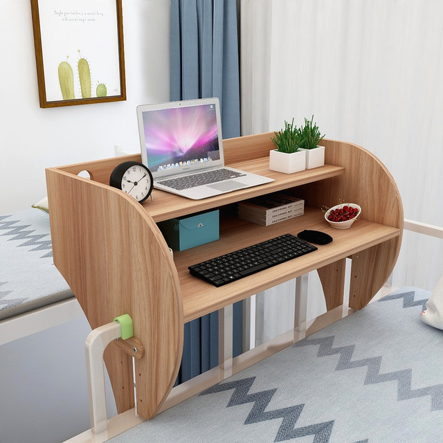 College student bed desk computer table bunk dormitory artifact ...