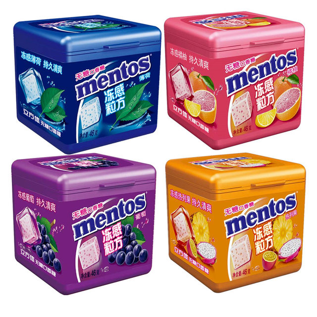 Sugar-free chewing gum Mentos dynamic cube multi-flavor kissing gum ...