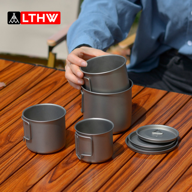 LTHW Lvteng outdoor folding water cup portable cup pure titanium cup ...