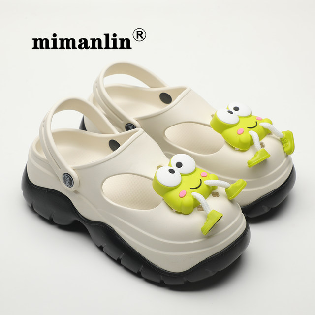 Frog thick-soled heightened hole shoes for women in summer wear 2024 ...