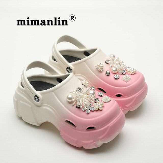 2024 New Thick-Soled Croc Shoes Women's Summer Outerwear Fashion ...