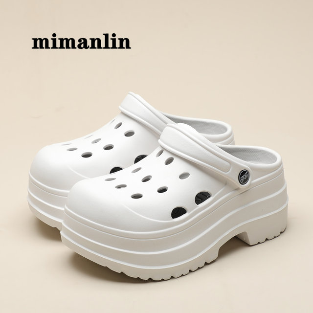 Thick-soled Croc Shoes Women's 2024 New Summer Outerwear Non-slip ...