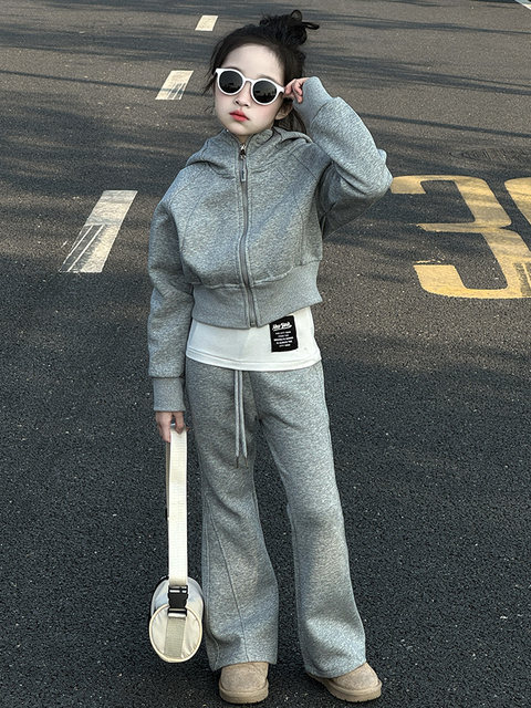 Girls spring clothing casual two-piece set 2025 new style mid-large ...