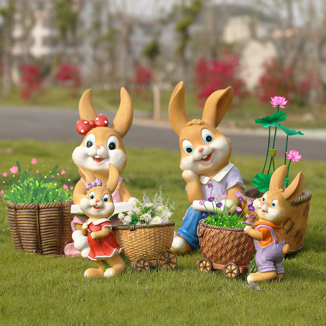 Outdoor garden courtyard villa gardening cartoon animal large resin ...