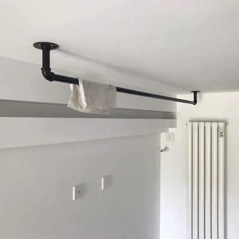 Balcony Clothes-Drying Pole Wall-Mounted U-Shaped Clothes Rack