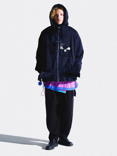 EAFINETAL. Fake two-piece contrasting color stitching, windproof hem ...