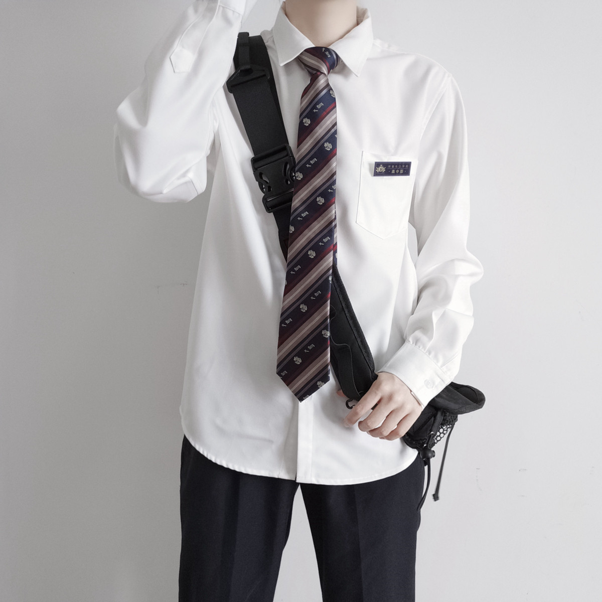 Original DK uniform Japanese basic daily men's long -sleeved shirt ...