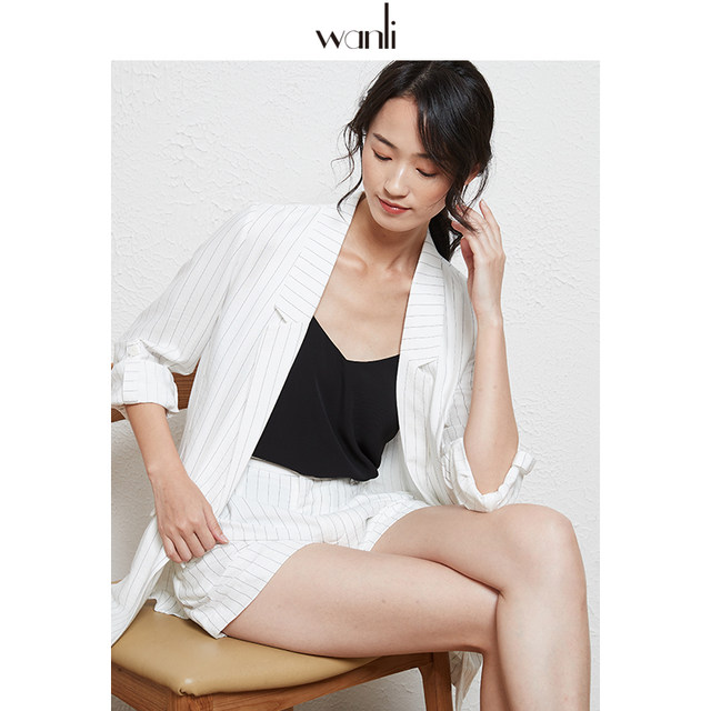 Wanli (Apparel) Women's Suit Jacket Women's Draped Striped Small Suit ...