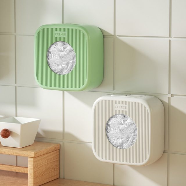 Disposable plastic wrap set storage box artifact extractable wall ...