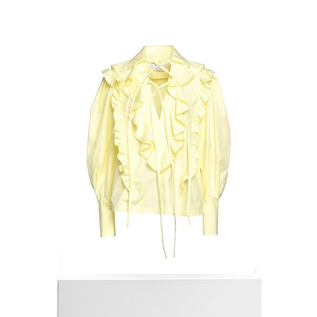msgm women shirt top ruffle long sleeves