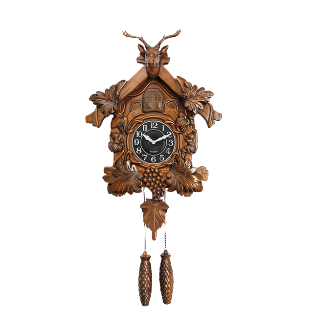 European -style retro wall deer, bird deer head wall clock, home ...