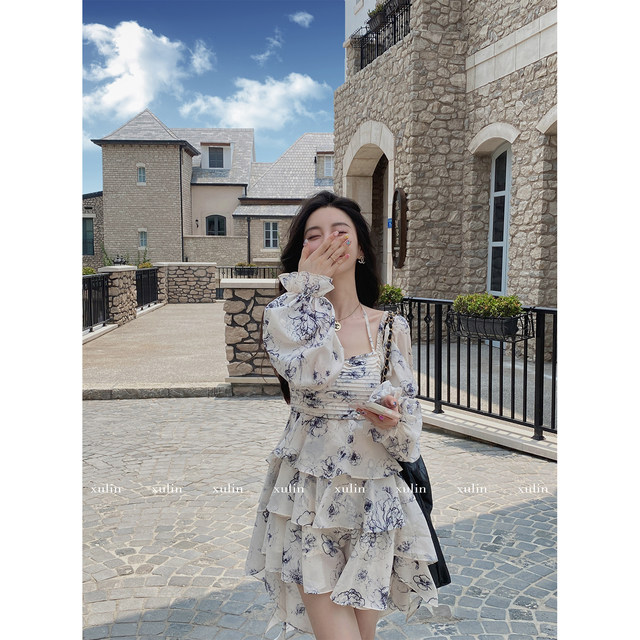 Xu Lin mini Chinese style elegant design ink series dress women's ...