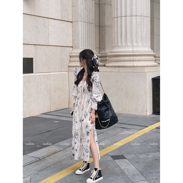 Xu Lin mini Chinese style elegant design ink series dress women's ...