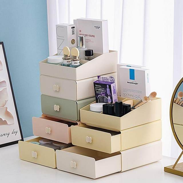 New dormitory desktop storage box high-value cosmetics dressing table ...