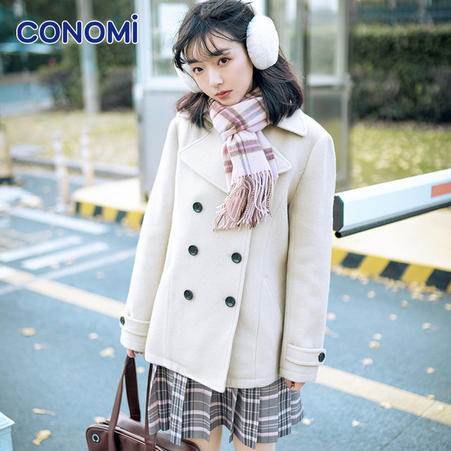 Conomi Japanese college style JK uniform original woolen coat autumn and winter woolen woolen ...