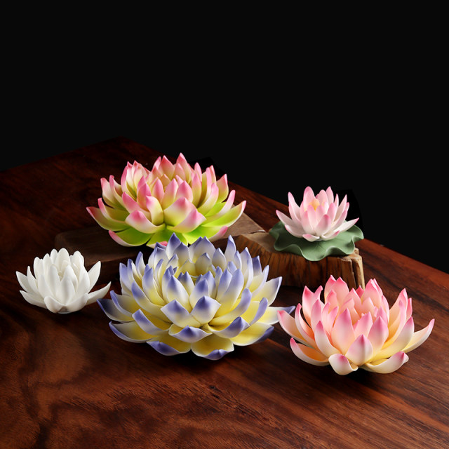 Ceramic lotus ornaments, new Chinese style lotus Zen home accessories ...
