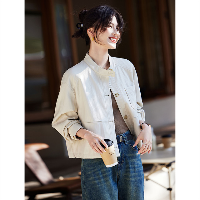 Awakening Paradise 2025 Spring New Single Bretted Short PU Leather ...