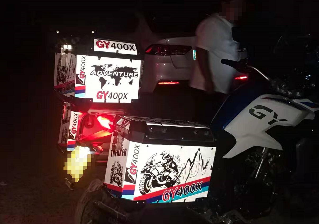 Custom Motorcycle Three Boxes Stickers Side Body Decals