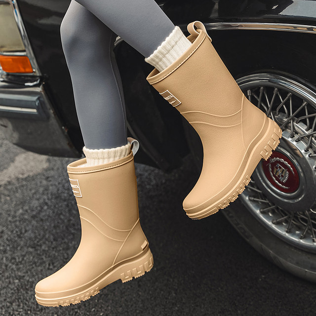 2024 new style mid-high rain boots for women, fashionable one-piece ...