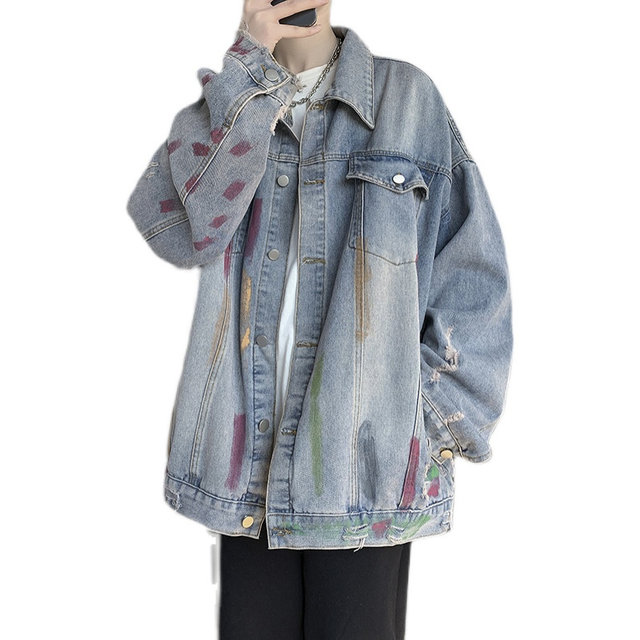 Autumn denim jacket men's fashion spring and autumn Korean style trendy ...