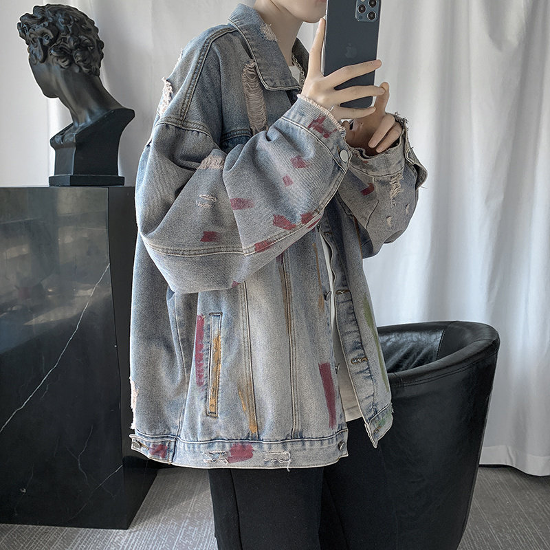 Autumn denim jacket men's fashion spring and autumn Korean style trendy ...