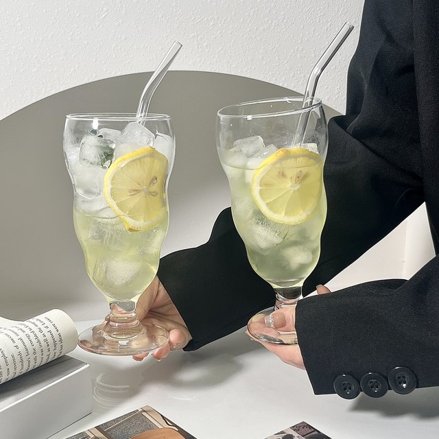 Irregular personality tall juice cup glass cocktail cup soda water cup ...