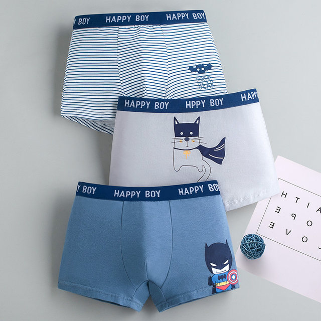 Children's underwear male cotton big boy boxer shorts cotton middle ...
