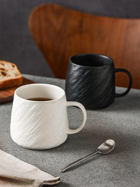 Simple ceramic mug large capacity drinking cup niche boys water cup tea ...