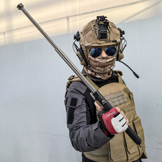 Tactical Hummer automatic spring telescopic three-section swing stick ...