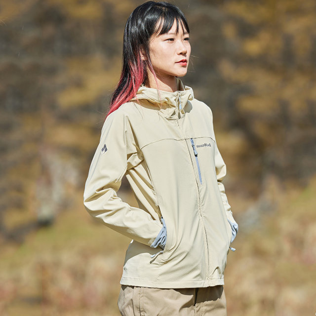 montbell Japanese montbell outdoor hooded soft shell women's autumn and ...